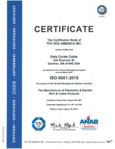 Certifications – Data Guide Cable